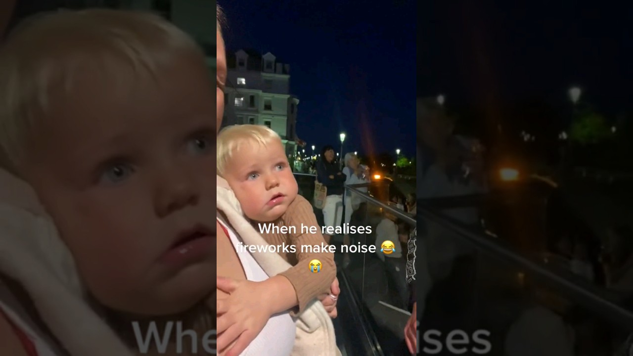 Baby's reaction to fireworks! 🤣 - YouTube