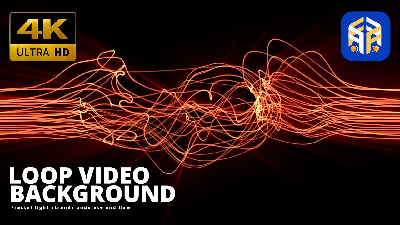 Free 4K Loop Video Background Fractal light strands undulate and flow ...