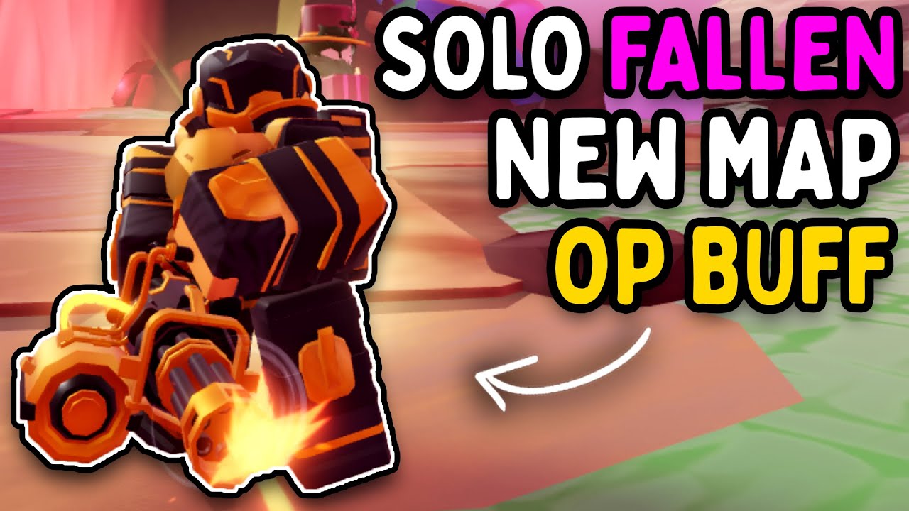 SOLO FALLEN ON NEW MAP WITH OP BUFFED GOLDEN MINIGUNNER | Tower Defense ...
