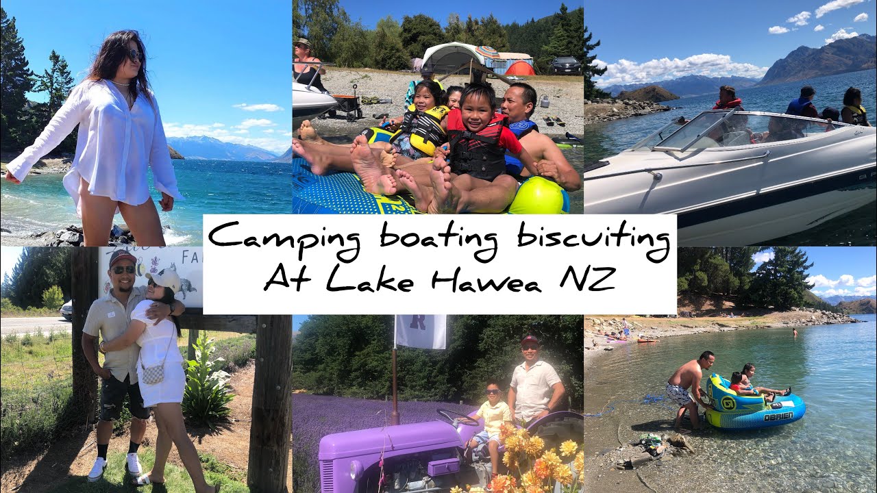 Camping Boating Biscuiting at Lake Hawea New Zealand - YouTube