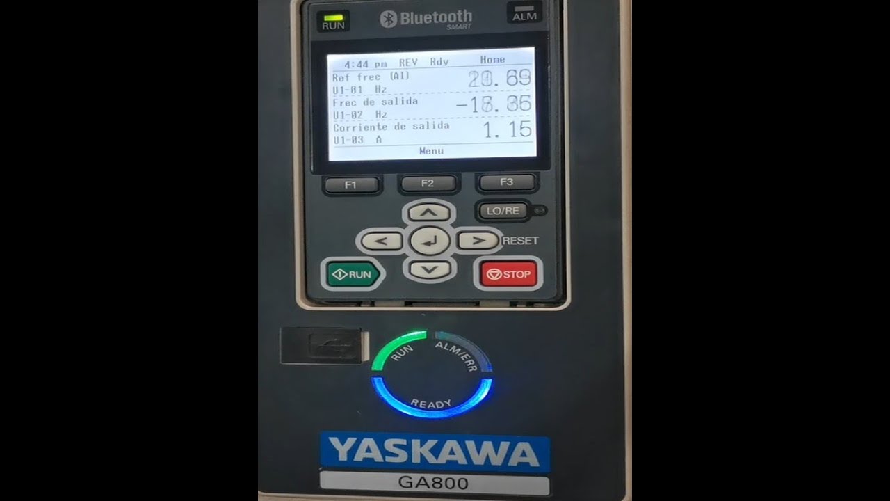Drive GA 800 yaskawa, arranque desde pantalla, con terminales digitales ...