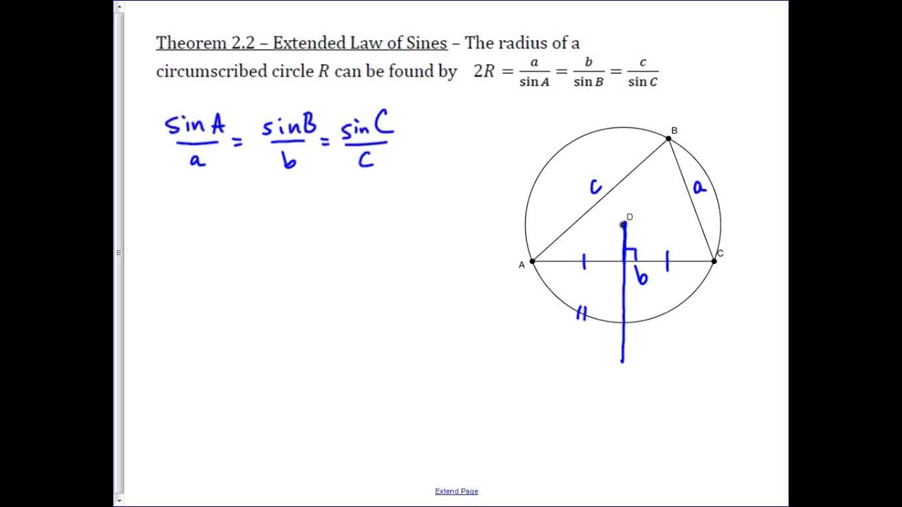 Extended Law of Sines and Circumradius - YouTube