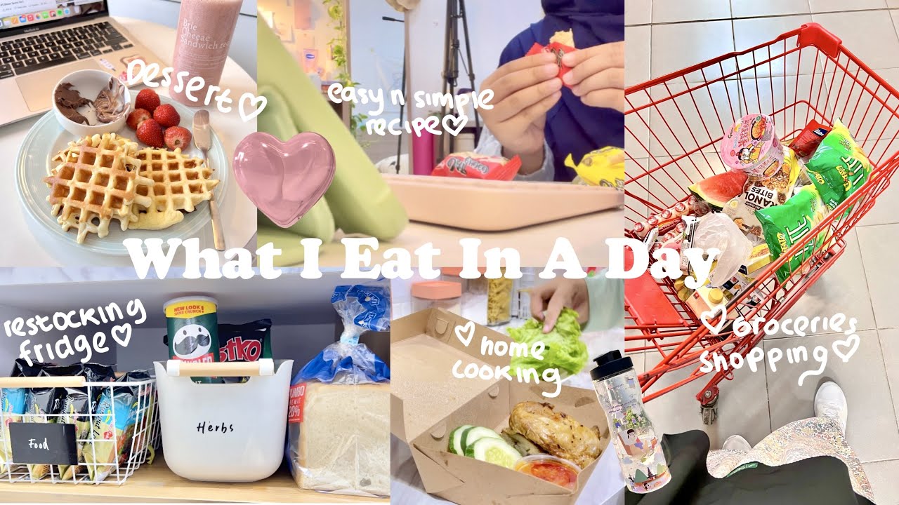 WHAT I EAT IN A DAY🍰easy n simple recipe,grocery shopping,restocking ...