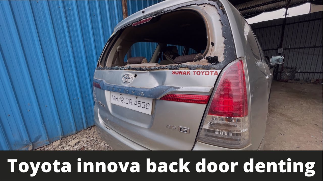 Toyota innova back door denting - YouTube