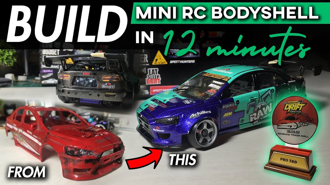BUILD MINI RC DRIFT BODYSHELL IN 12 MINUTES | MODIF BODY MINI RC LANCER ...