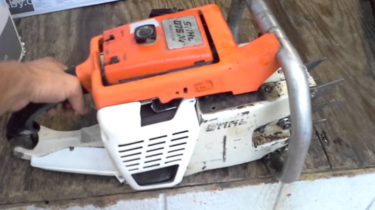 stihl 075av first start after being torn down - YouTube