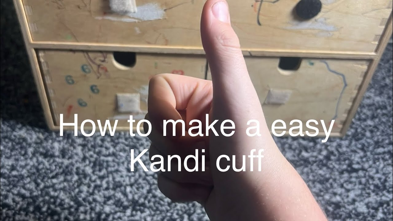How to make a Kandi Cuff [Very beginner friendly ] tutorial 😁 - YouTube