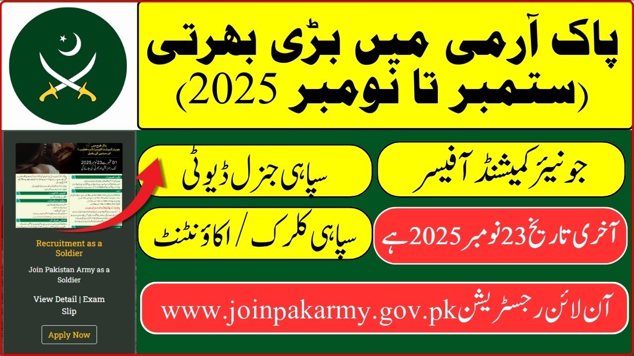 How To Apply Online For Pak Army Jobs | Pak Army Soldier Jobs 2025 ...