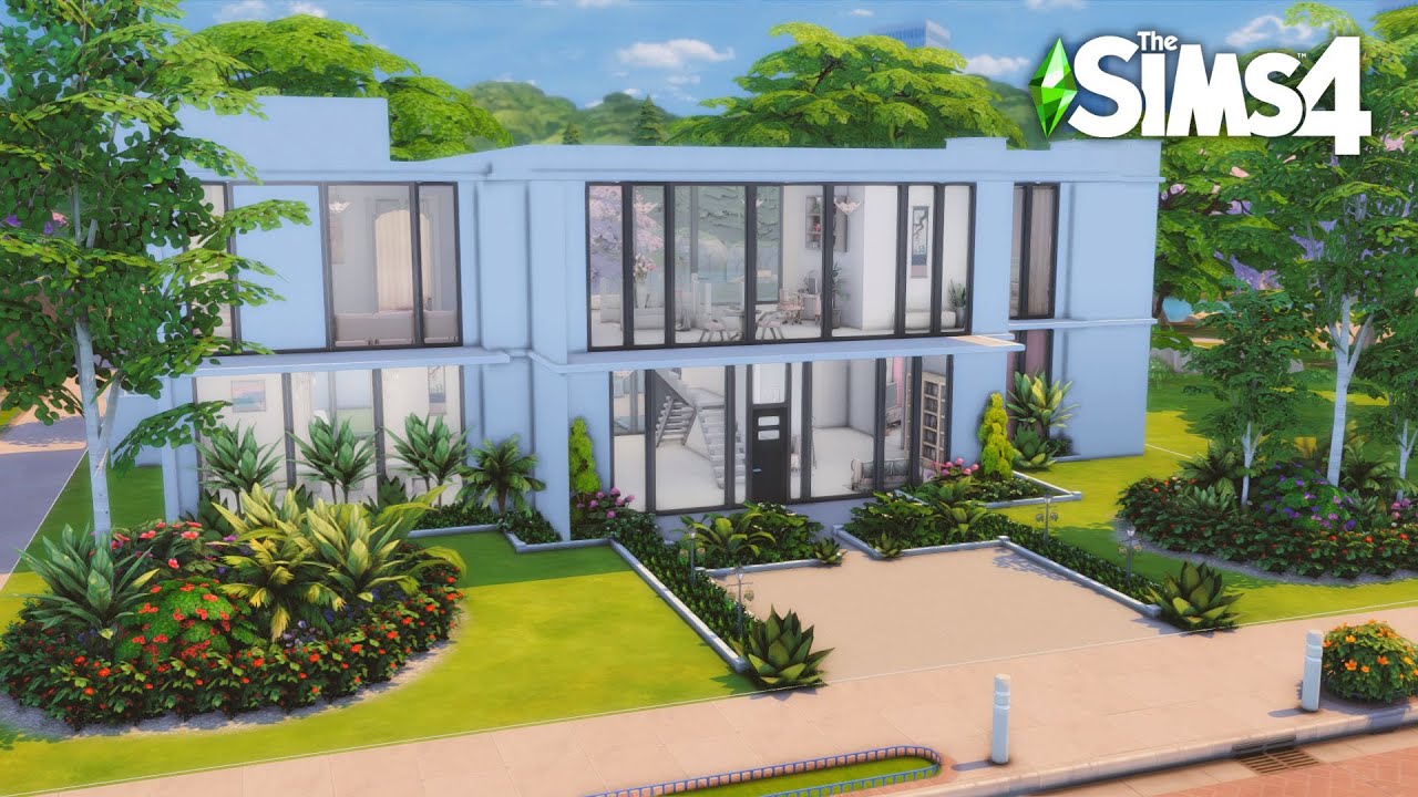 MODERN PINK BUILD | SWMS | The Sims 4 | Speed Build | No CC - YouTube