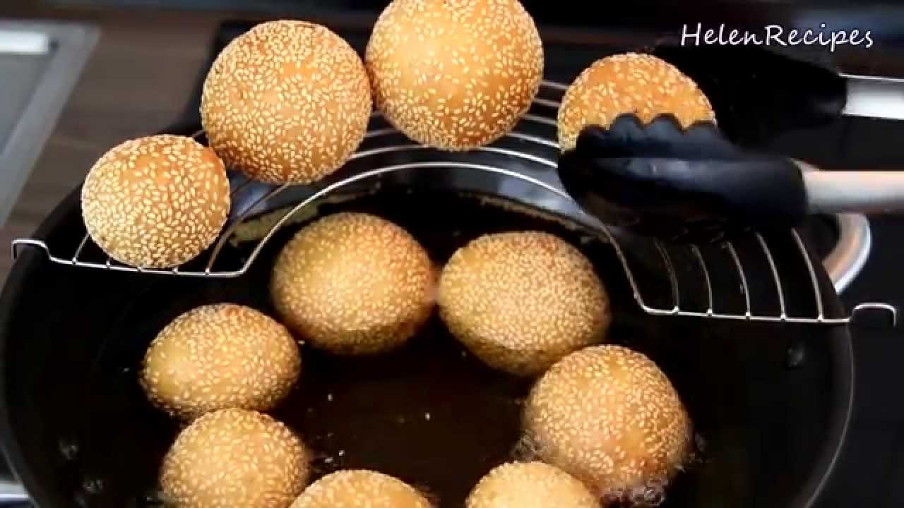 SESAME BALL RECIPE - Bánh rán / Bánh Cam | Helen's Recipes - YouTube