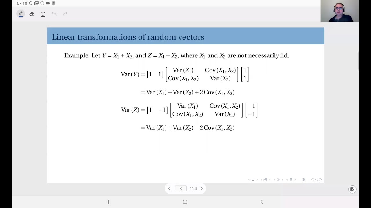 09.03 Correlation and Covariance Matrices of Linear Transformation of ...