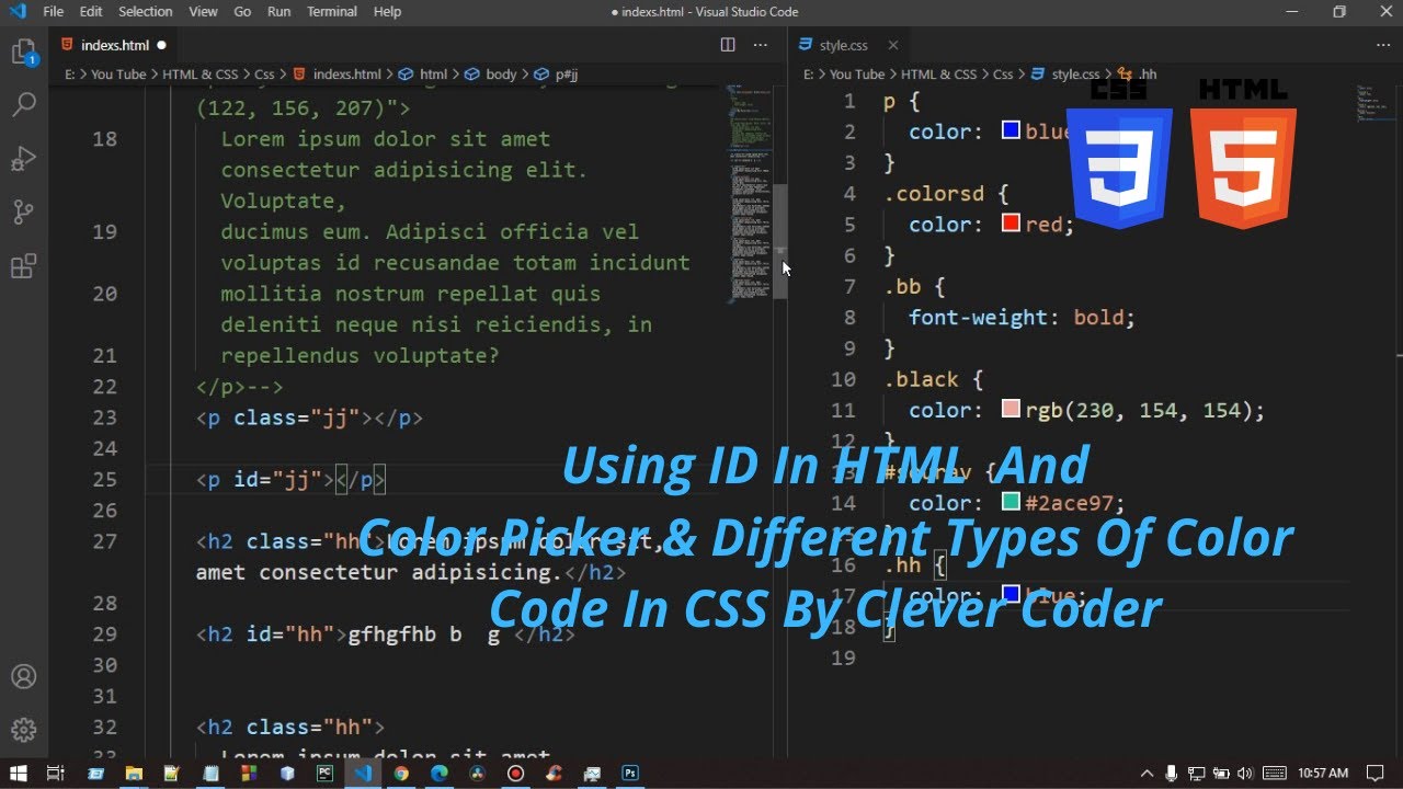 Using ID In HTML | Different Types Of Color Code In CSS | Bangla Video ...