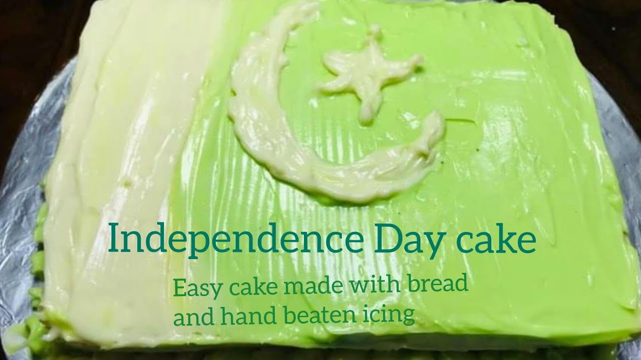 Independence Day cake 💚 | Easy cake made with bread and hand beaten ...