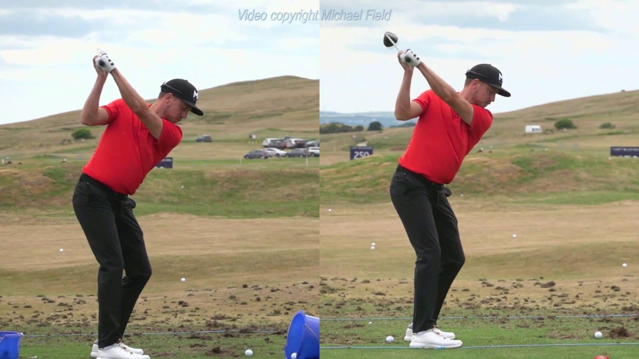Jonas Blixt golf swing Mid-Iron & 3-metal (Down-the-line), ASI Scottish ...