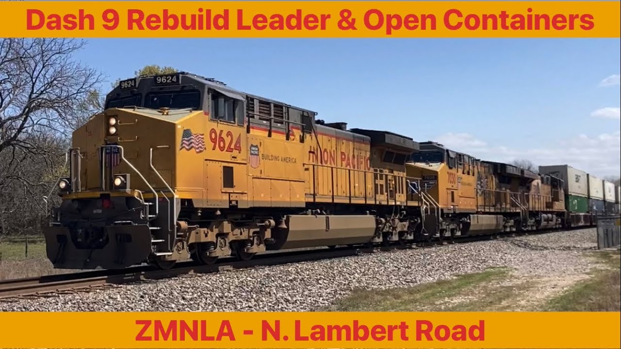 UP ZMNLA with Dash 9 Rebuild Leader & Open Containers near Weatherford, TX (March 23, 2025 ...