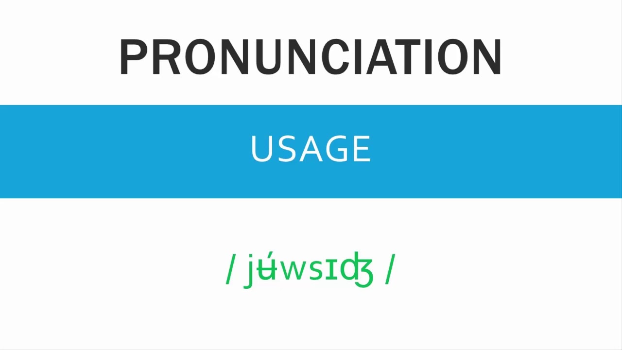 How to pronounce Usage - Speak Right - YouTube