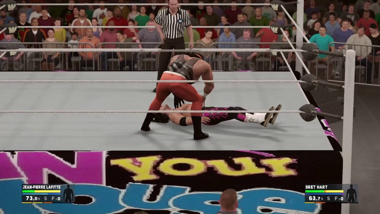 WWE 2K17. Jean-Pierre Lafitte VS Bret Hart. In Your House. WWE World ...