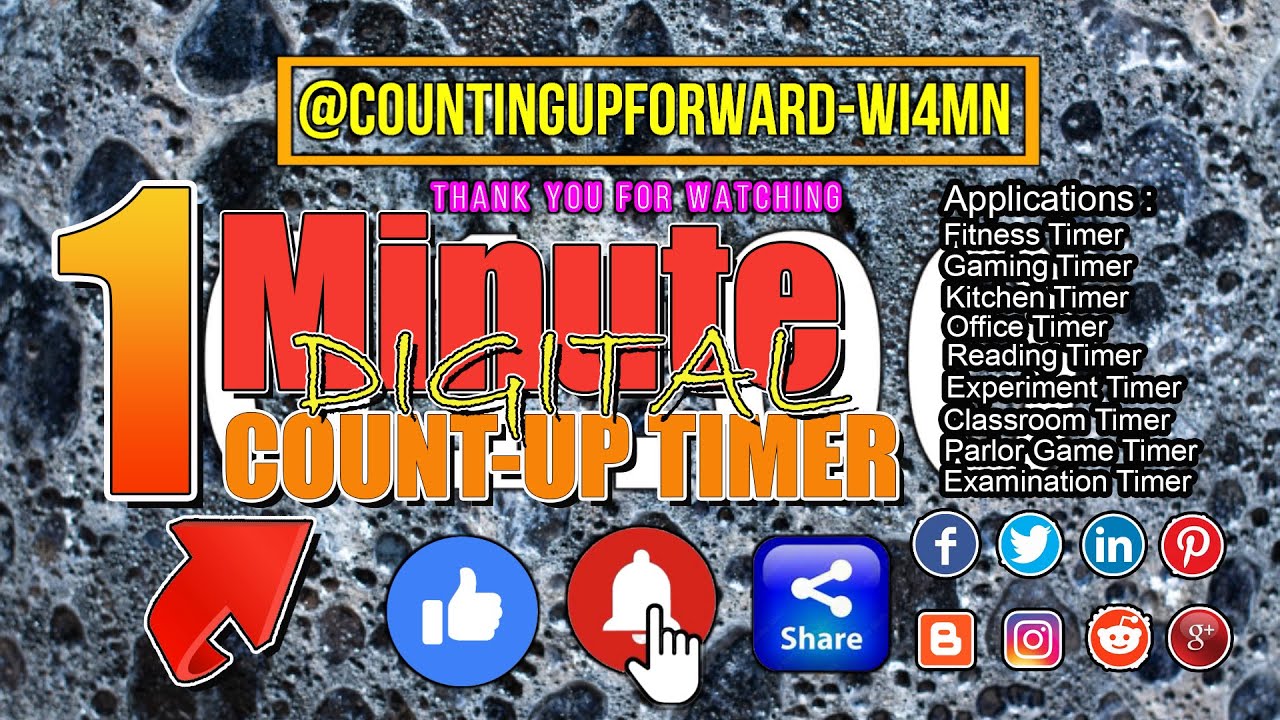 1 Minute Digital Count up Timer 10 - YouTube