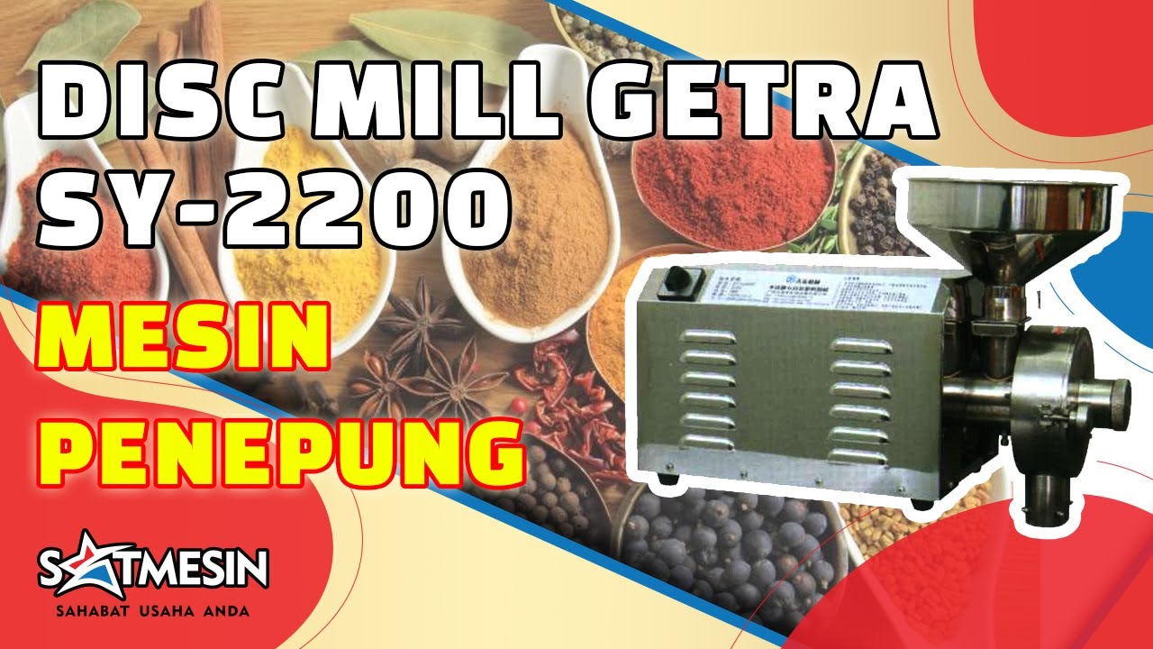 GETRA Disc Mill SY-2200 - Mesin Penepung - YouTube