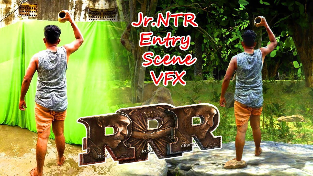Jr.NTR Entry scene in Jungle | RRR | VFX Composition | Water Reflection ...