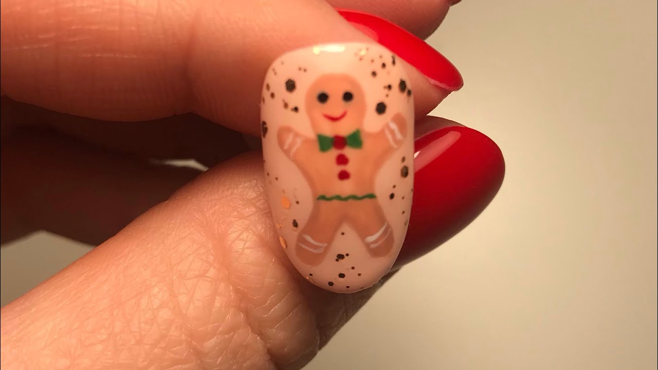 Nail Art Designs 2021/ New Christmas Nail Art/ Gingerbread Man Nail Art ...