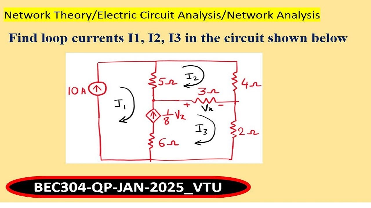 Find loop currents I1, I2, I3 in the circuit. - YouTube