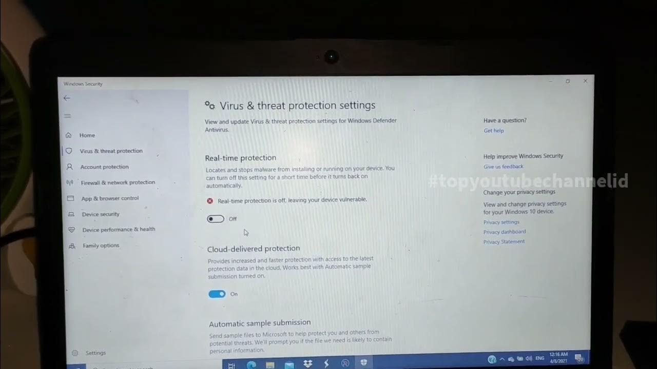 Cara menonaktifkan Windows Defender di Windows 10 - YouTube