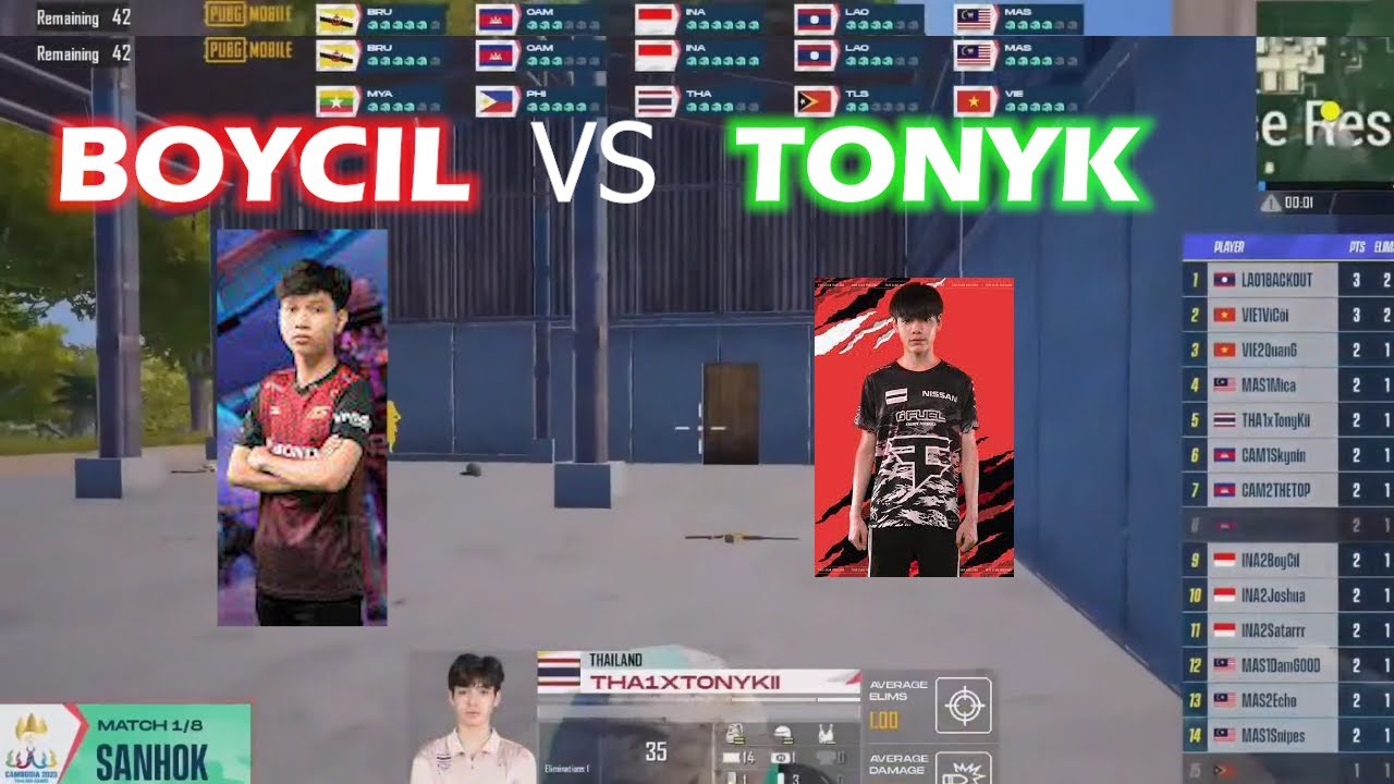 BOYCIL VS TONYK SOLO PUBG SEA GAMES - MATCH 1 SANHOK - YouTube