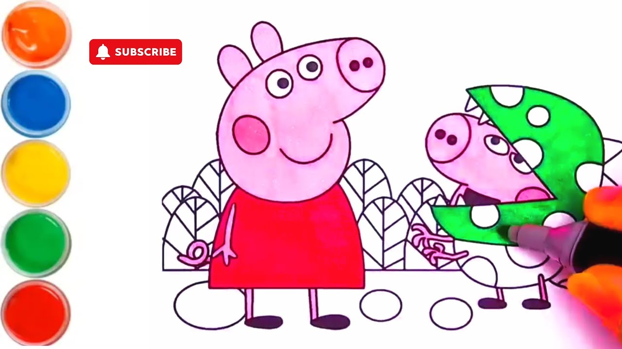 how to draw peppa and George | drawing, painting peppa pig🐷🐖 and geroge ...