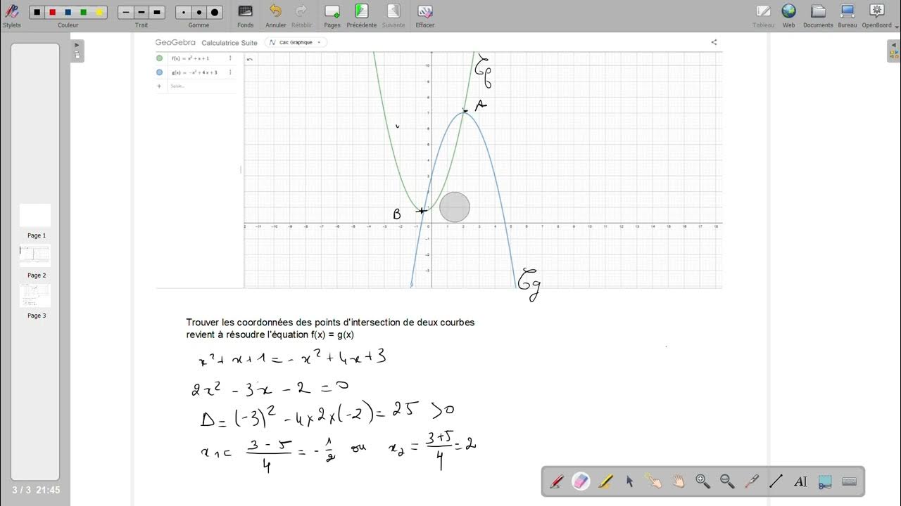 PREMIERE - Second degré - Déterminer par le calcul les coordonnées des ...