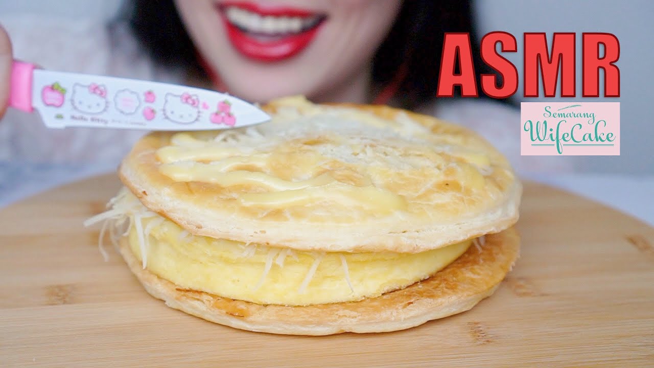 ASMR EATING SOUND ORIGINAL CHEESE CAKE - SEMARANG WIFE CAKE by Chelsea ...