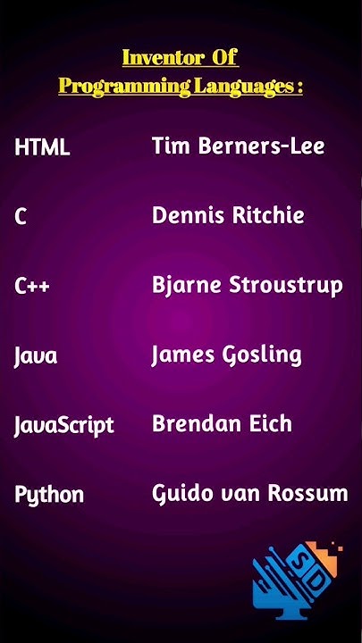 Inventor Of Popular Programming Languages - YouTube