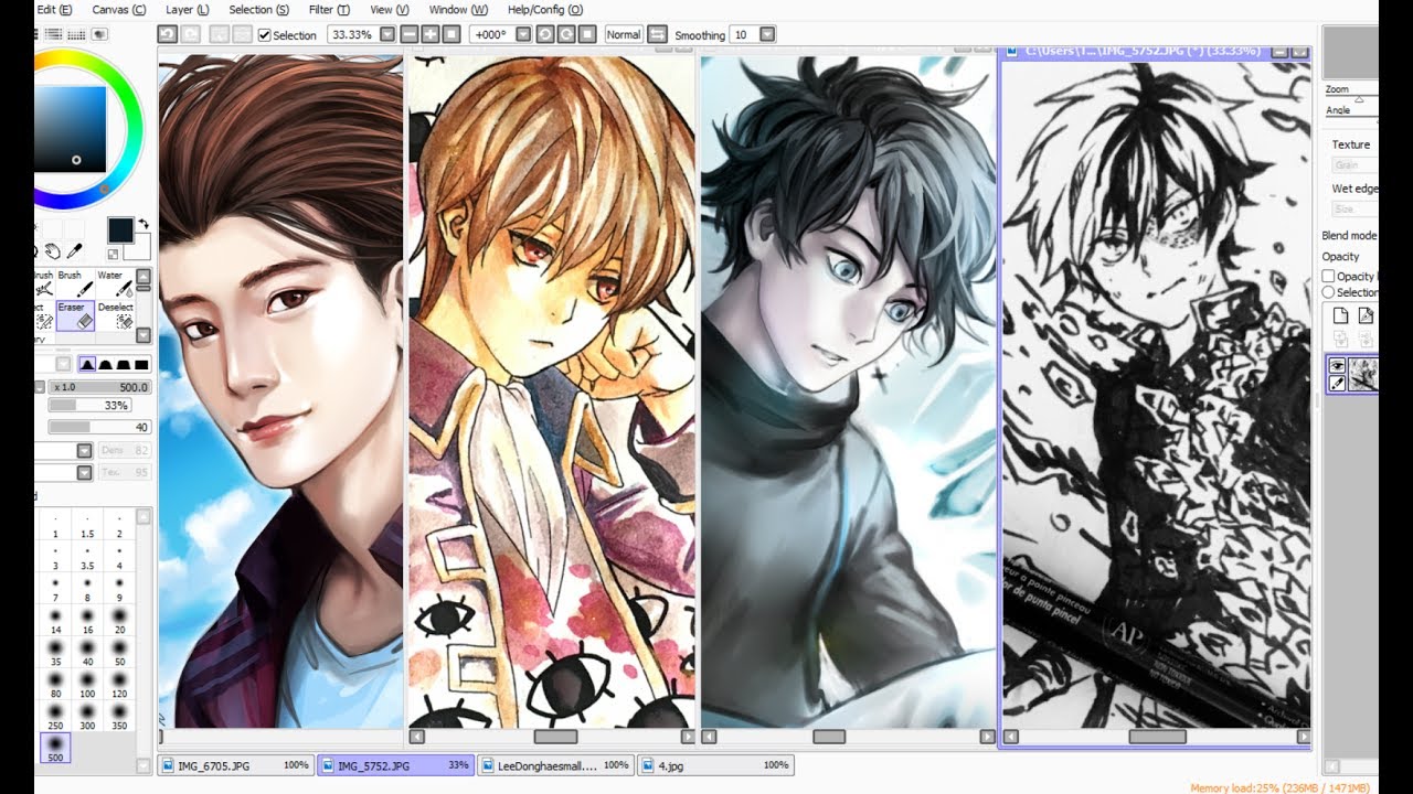 4 Speedpaints - Traditional and Digital - YouTube