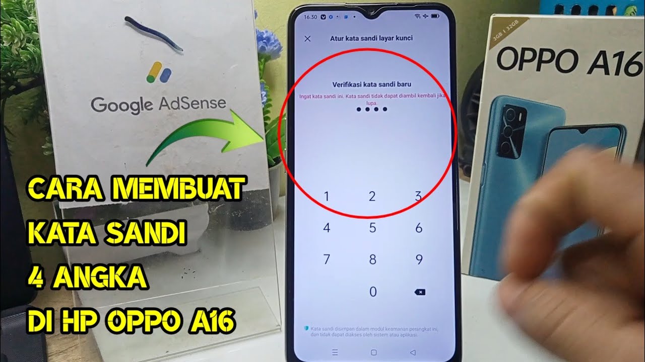 Cara Membuat Kata Sandi 4 Angka Di HP Oppo A16 - YouTube