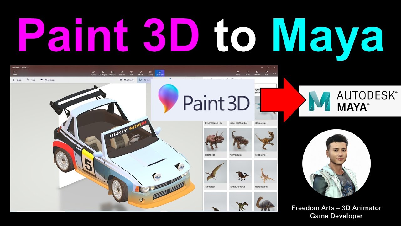 Paint 3D Library to Maya - FULL TUTORIAL - YouTube