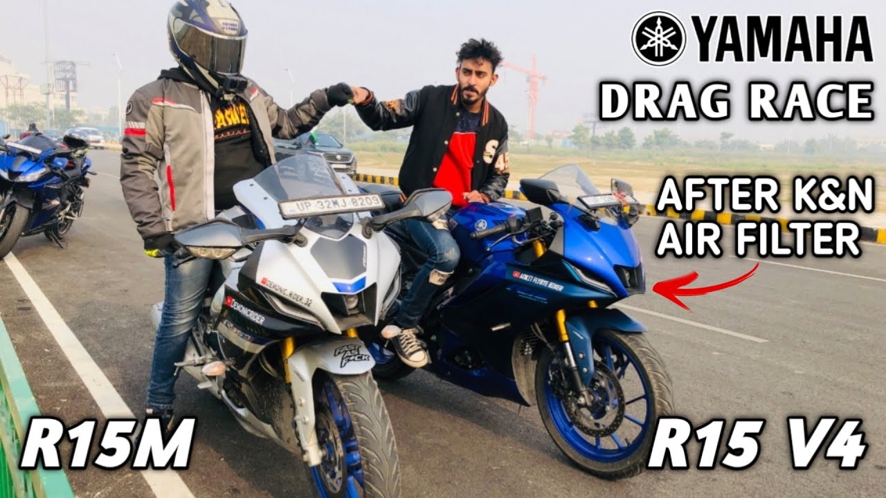 Yamaha R15M VS R15 V4 | Drag Race 🔥| After Change Air Filter - YouTube