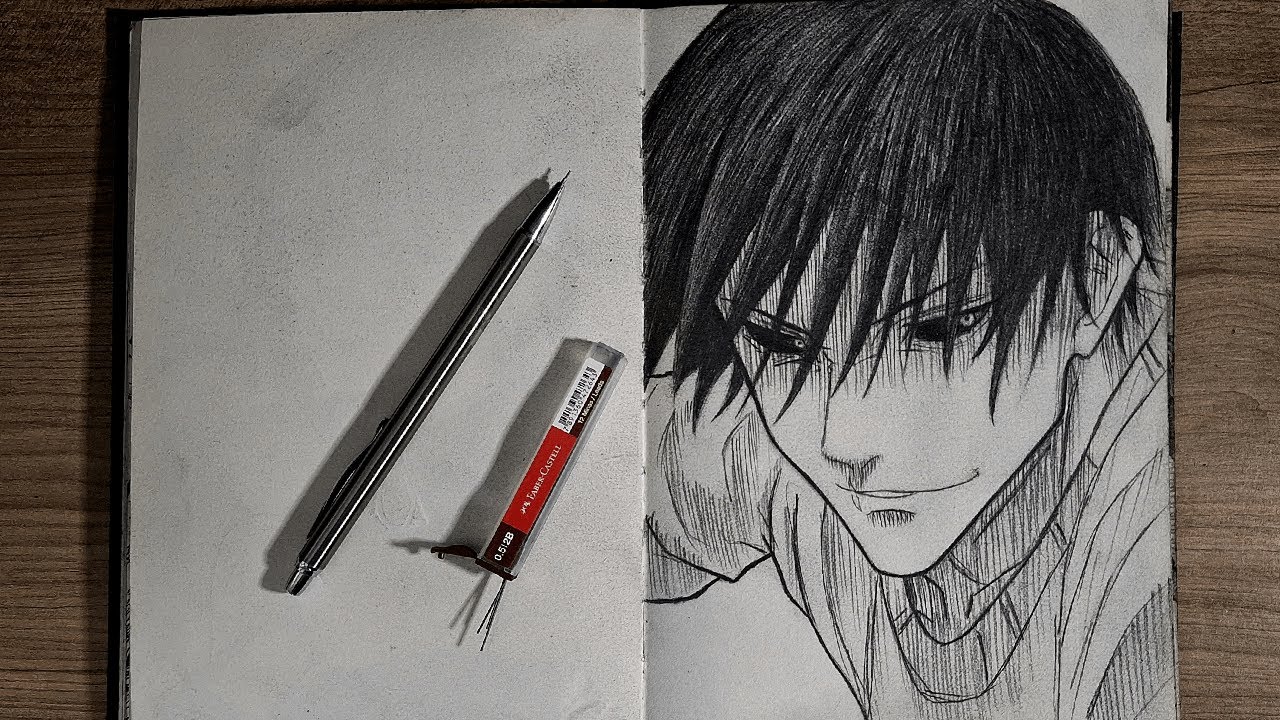 how to draw Toji Fushiguro (just pencil) ️ ️ ️ - YouTube
