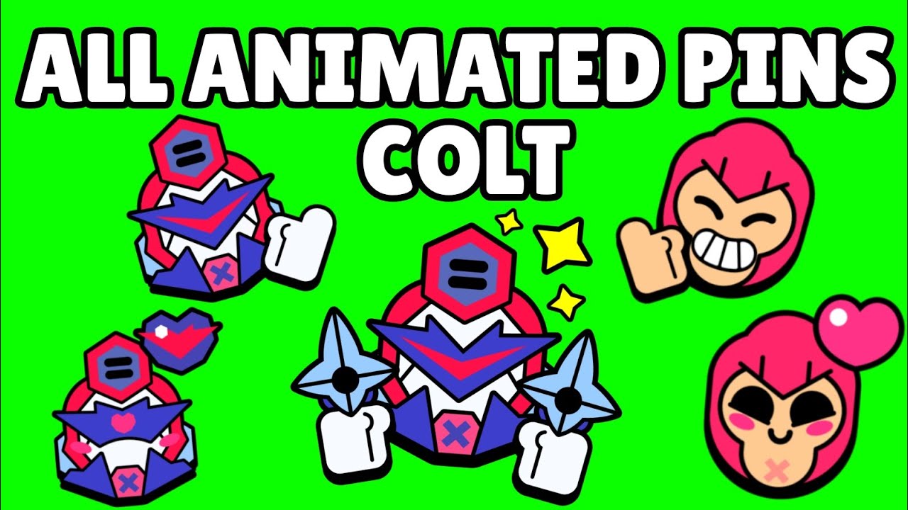 Colt Pins (Animated) | Brawl Stars | Green Screen - YouTube