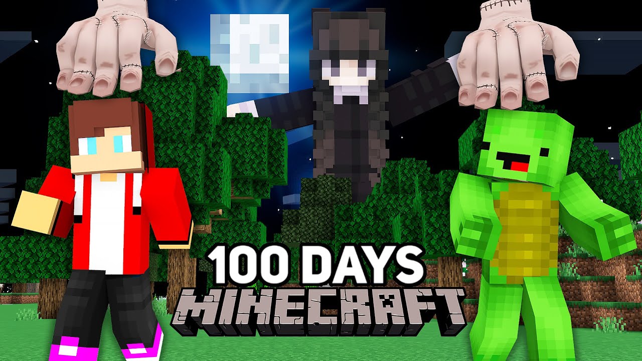 I Survived 100 Days Of Wednesday and Attack On in Minecraft Challenge Maizen Speedrunner VS ...