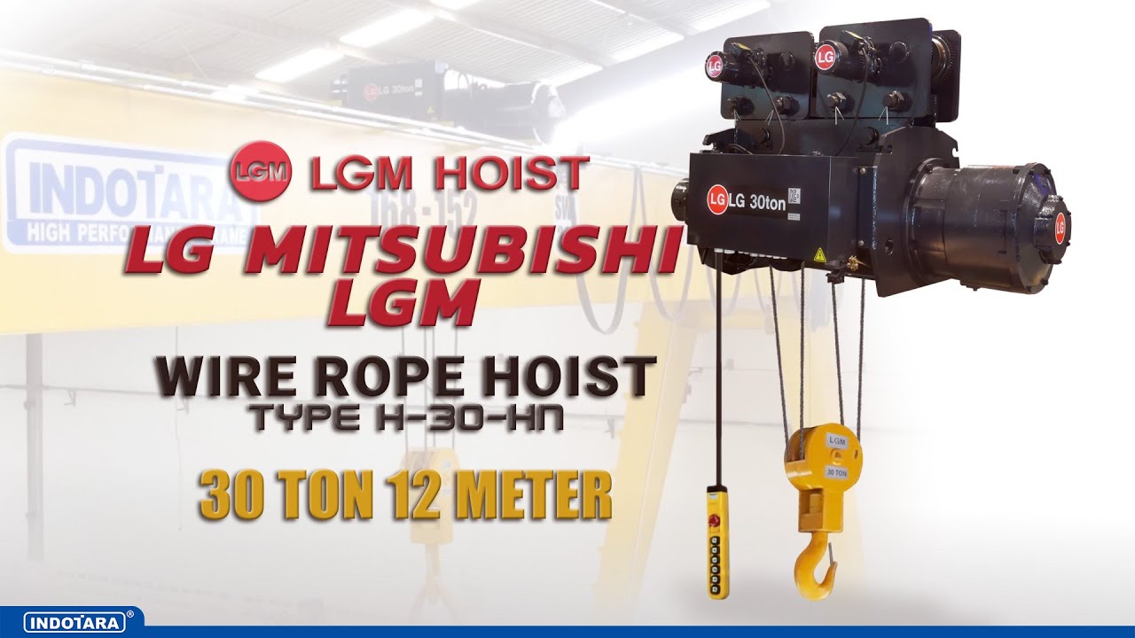 JUAL LGM WIRE ROPE HOIST Type H-30HN, 30 TON 12 METER - YouTube
