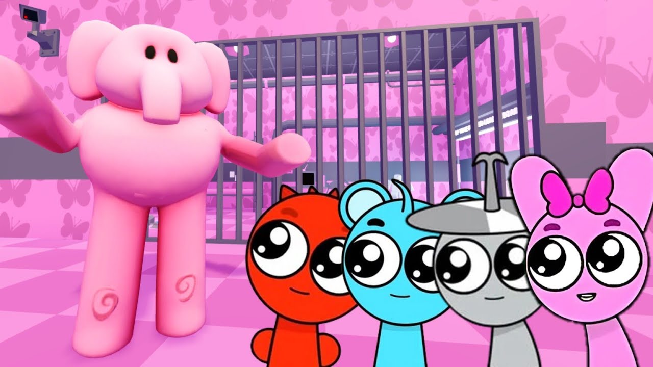 Sprunki Baby Pinki & Raddy & Sky & Clukr Played Elly's Prison Escape ...