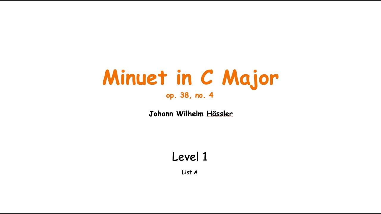 RCM Level 1 Minuet in C Major - YouTube