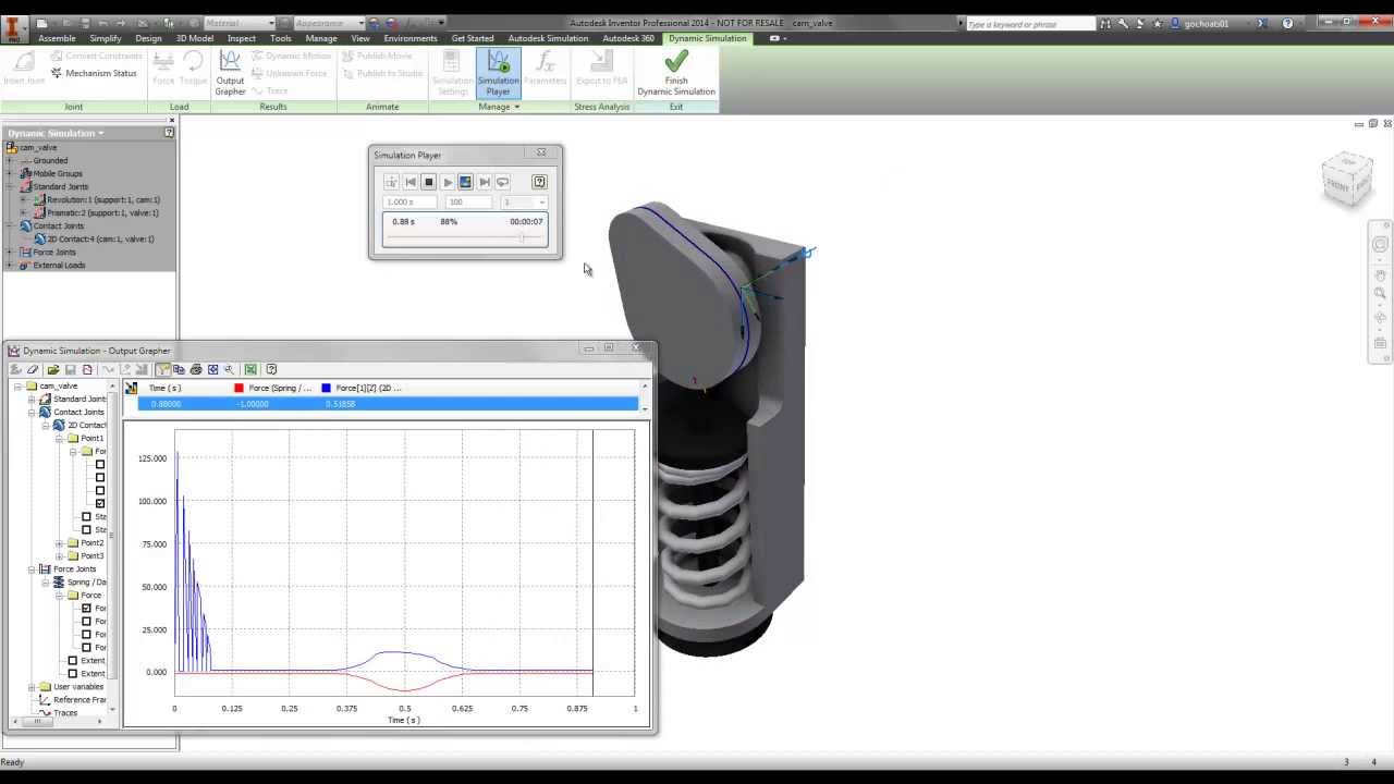 Autodesk Inventor Simulation Dynamic Simulation Youtube