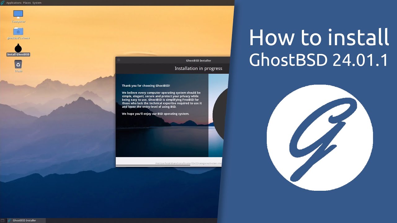 How to install GhostBSD 24.01.1 - YouTube