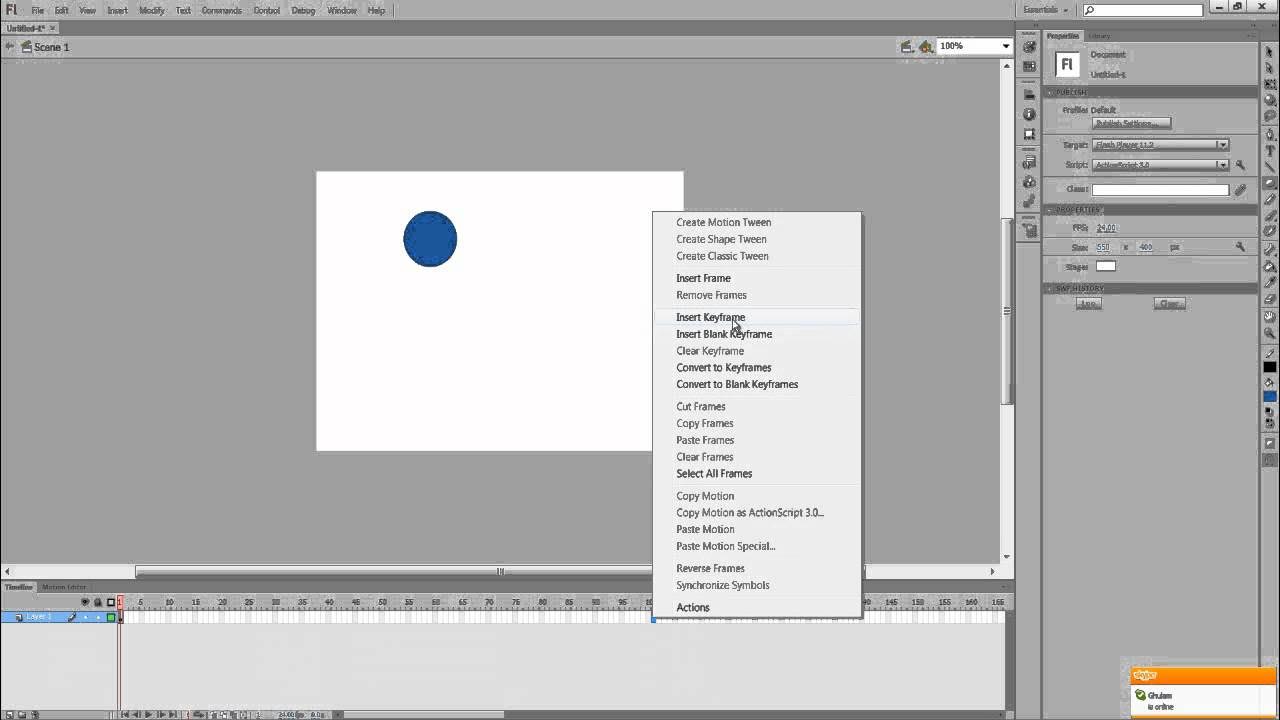 Adobe Flash CS6 Tutorial: Moving objects - Classic Tween - YouTube