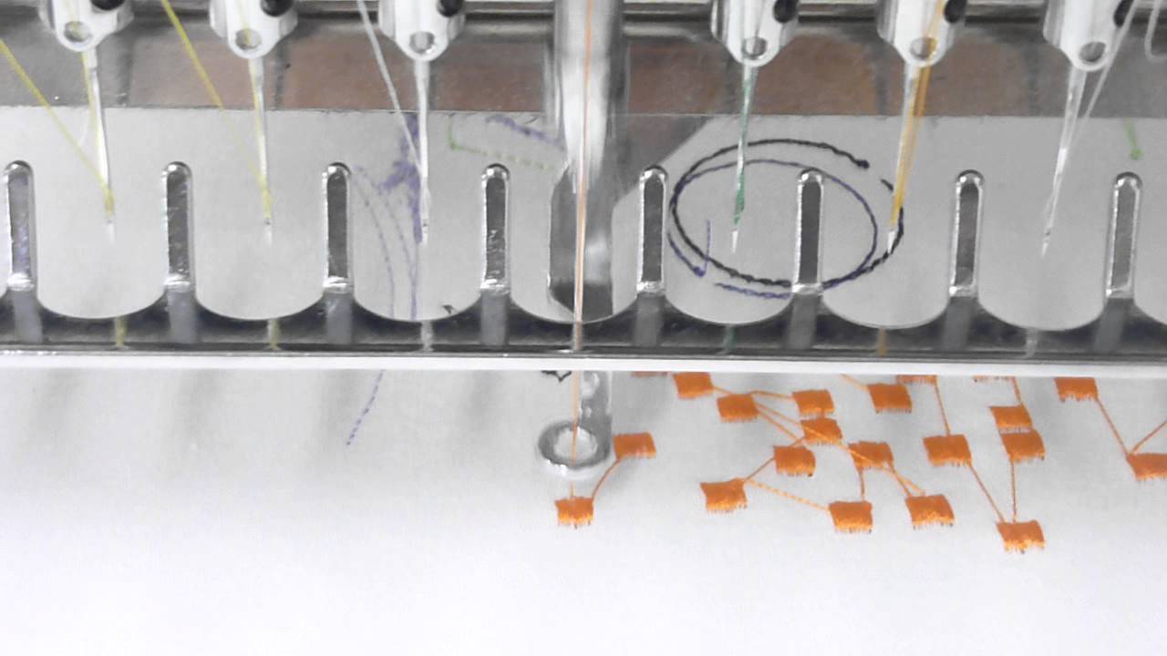 Multi-head Embroidery Machine Process - YouTube