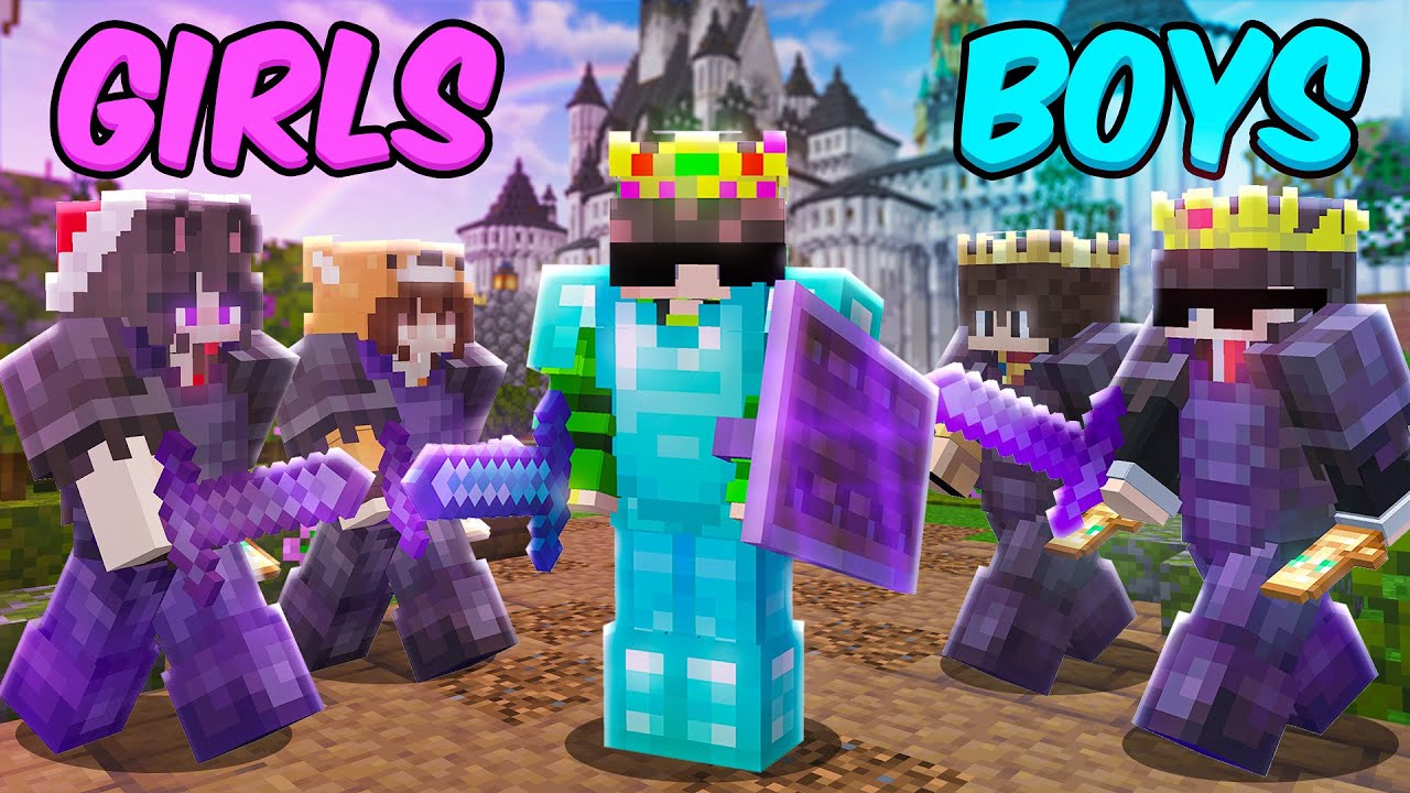 How I Rescued the BOYS in the 'GIRLS ONLY' Minecraft Server... - YouTube