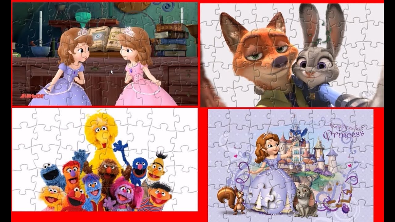 Sofia The First Zootopia Sesame Street Puzzle Games For Kids - YouTube