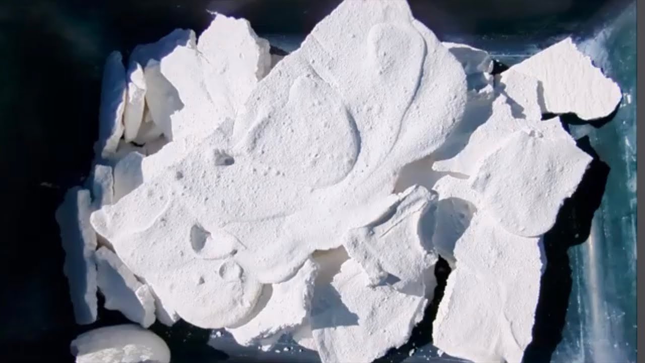 Pieces of crushed chalk in natural environment - YouTube