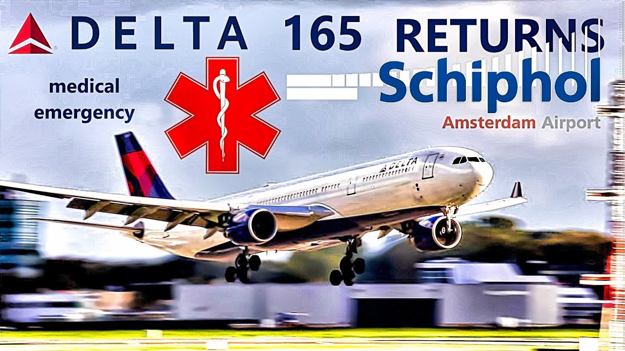 Medical Emergency DELTA 165 returns to Schiphol airport. [inc. ATC ...
